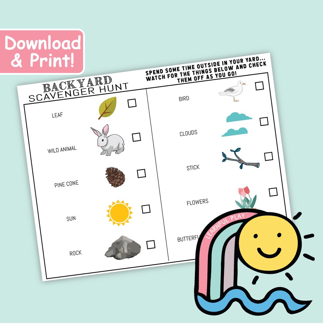 PRINTABLE: Backyard Scavenger Hunt - Etsy
