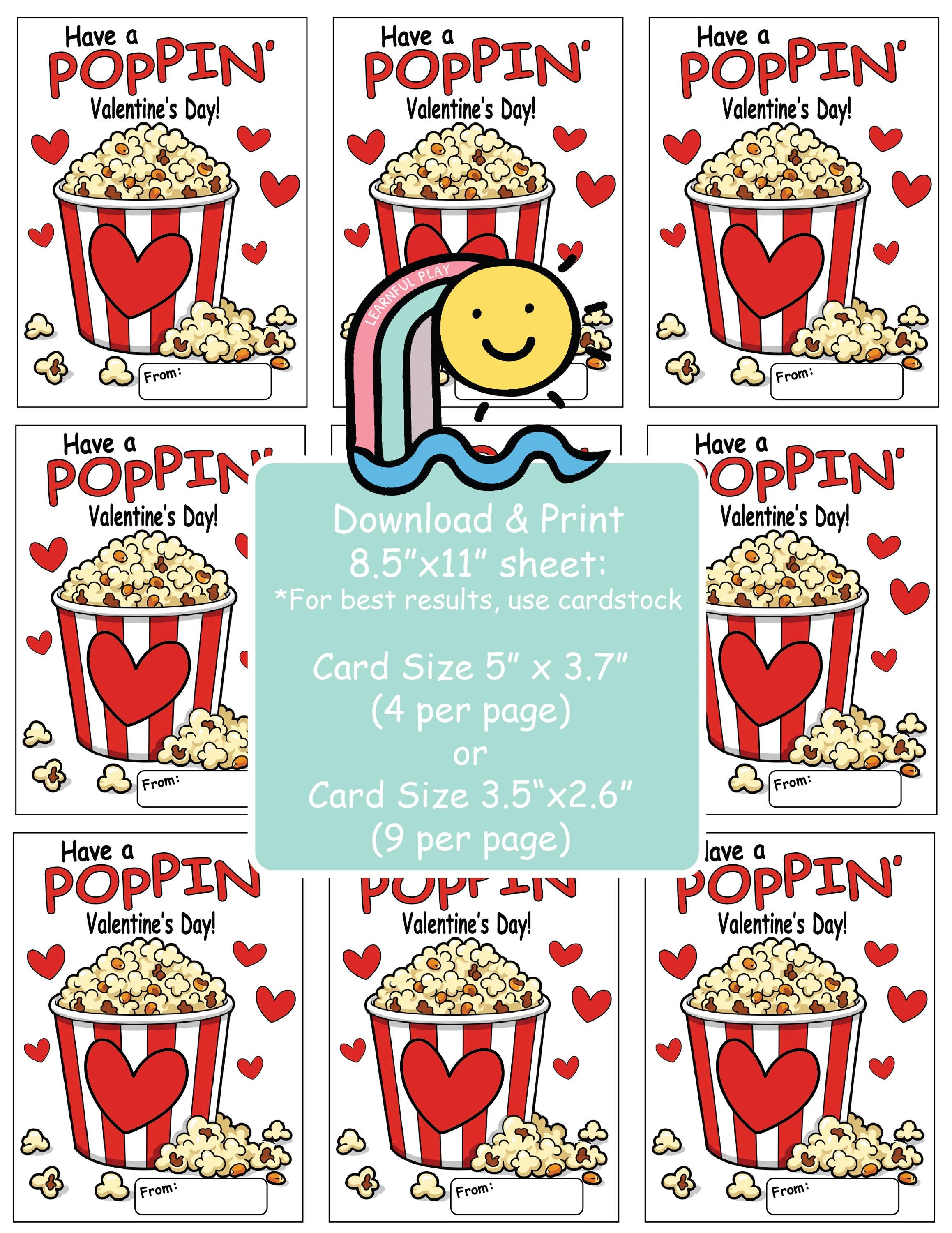 Valentine's Day Cards - Have a Poppin' Valentine's Day - Printable ...