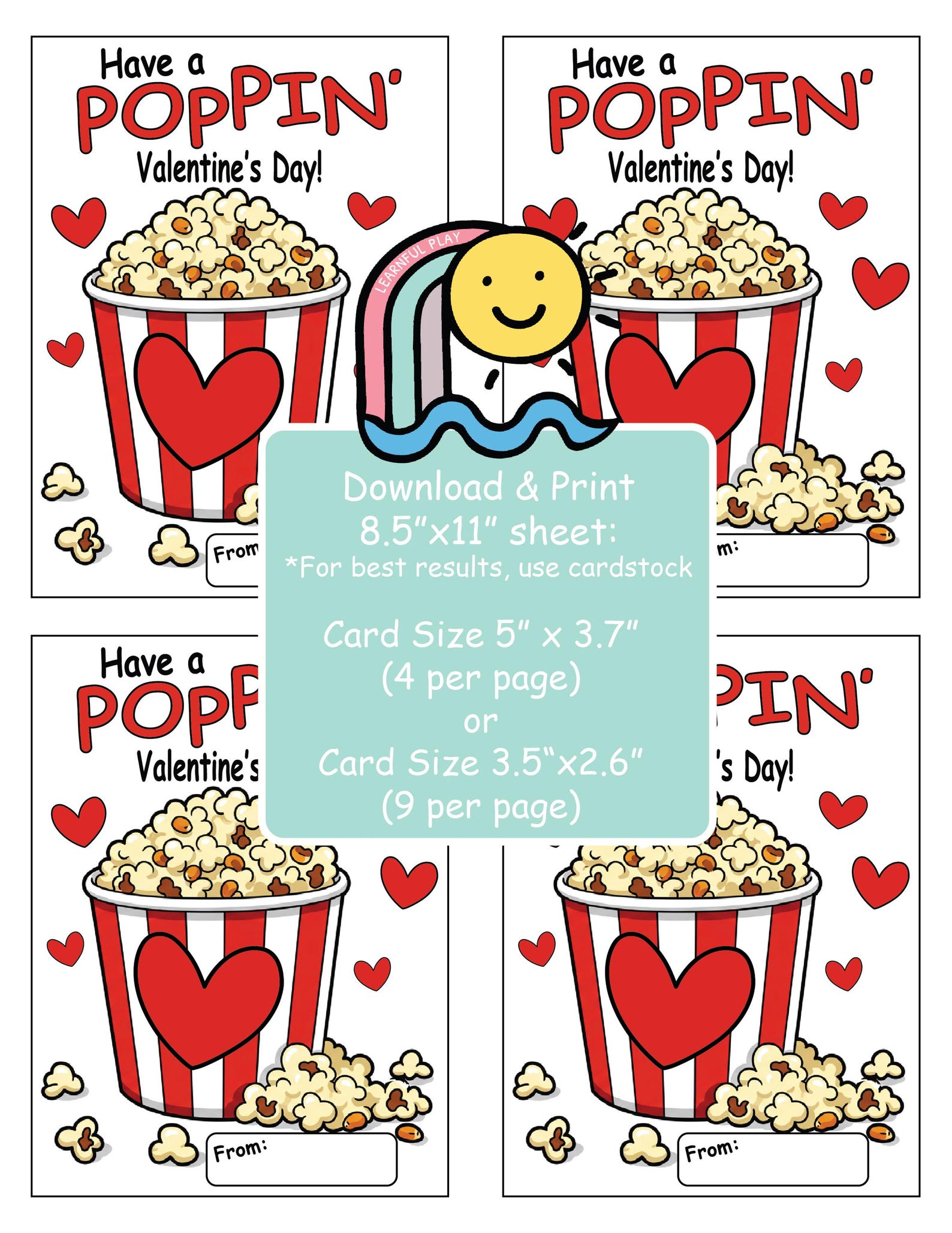 Valentine's Day Cards - Have a Poppin' Valentine's Day - Printable ...