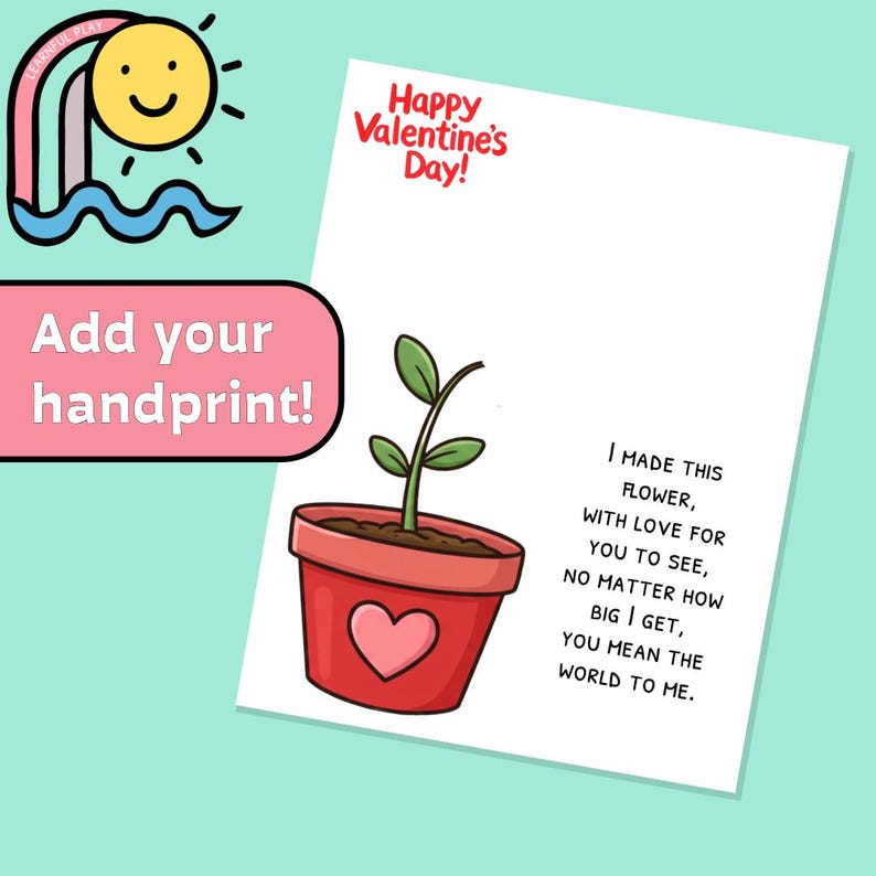 Cute Flower Handprint Activity - DIY Flower Print - Valentine's Day ...