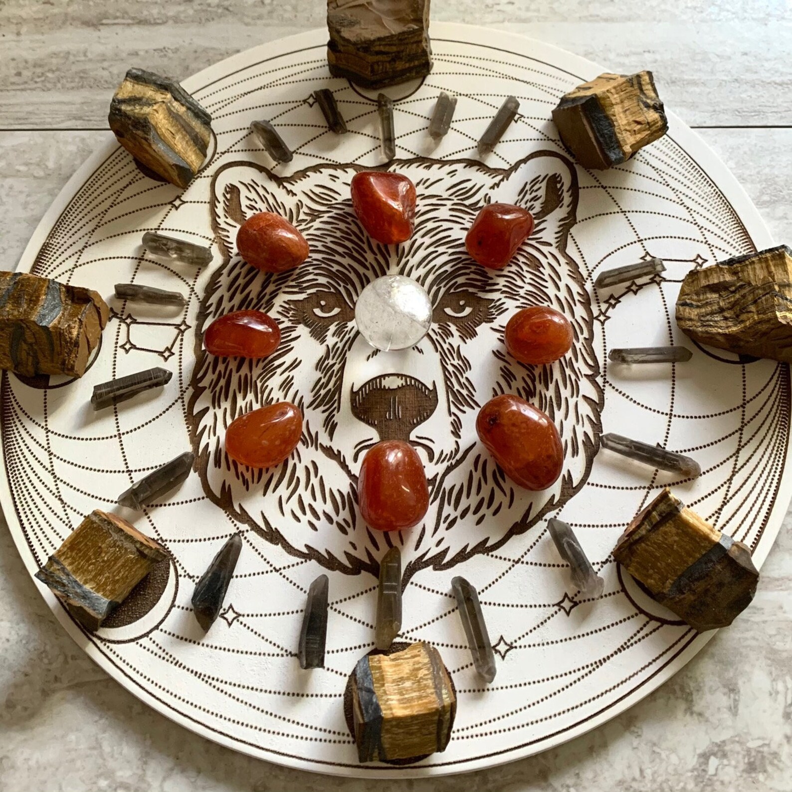 Bear ursa Major Crystal Grid Custom-made, Chalk Paint - Etsy