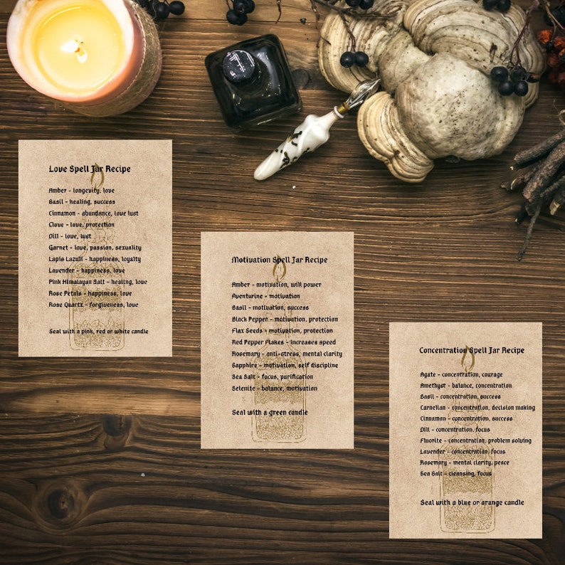Printable Witchcraft Spell Jar Recipes - Etsy