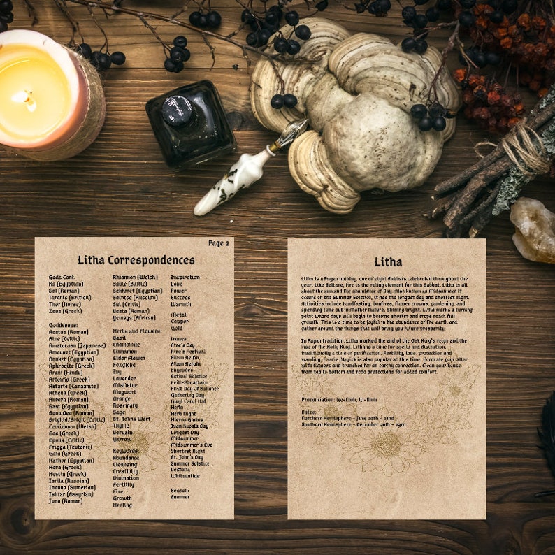 Litha Printable Grimoire Pages - Etsy