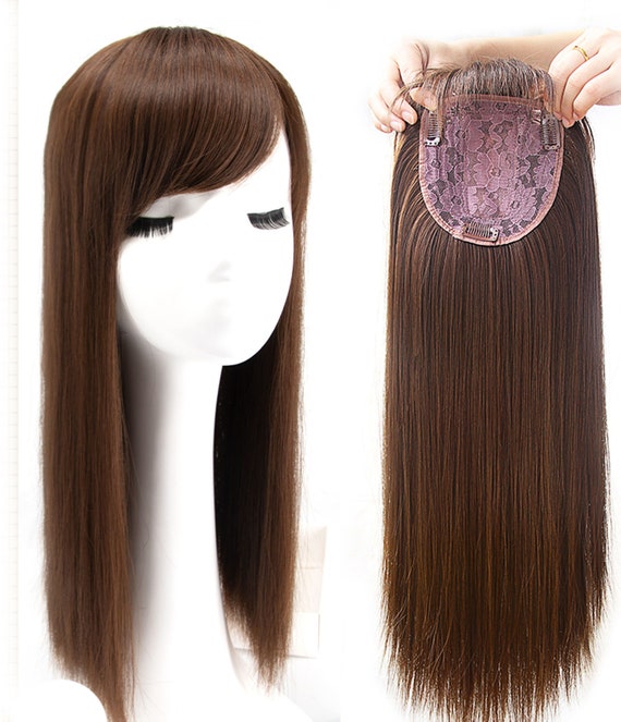 Long Straight Hair Topper With Bangssynthetic Hair - Etsy