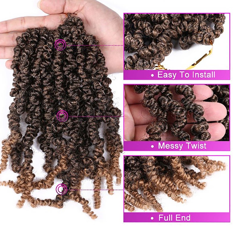 8 Spring Twist Hair Extensions15 Roots Crochet Braids - Etsy