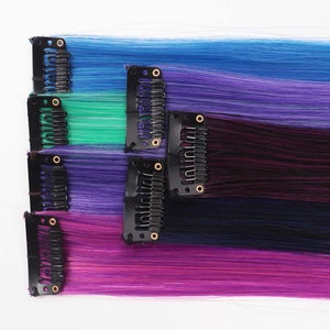 20 Colored Clip in Hair Extensionscolor Party Straight Hair - Etsy Canada