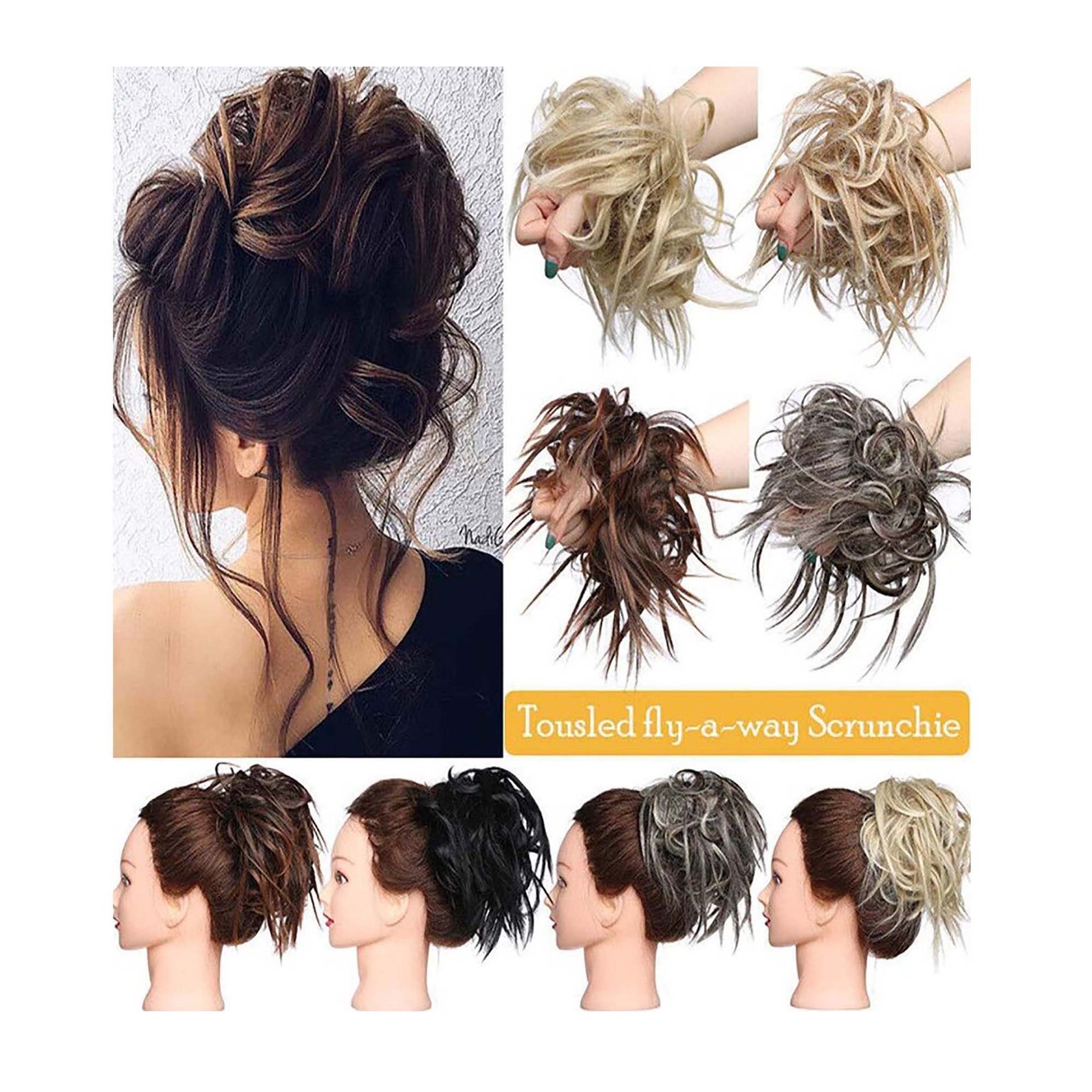 Tousled Updo Messy Bun Hair Piece Hair Extension - Etsy Canada