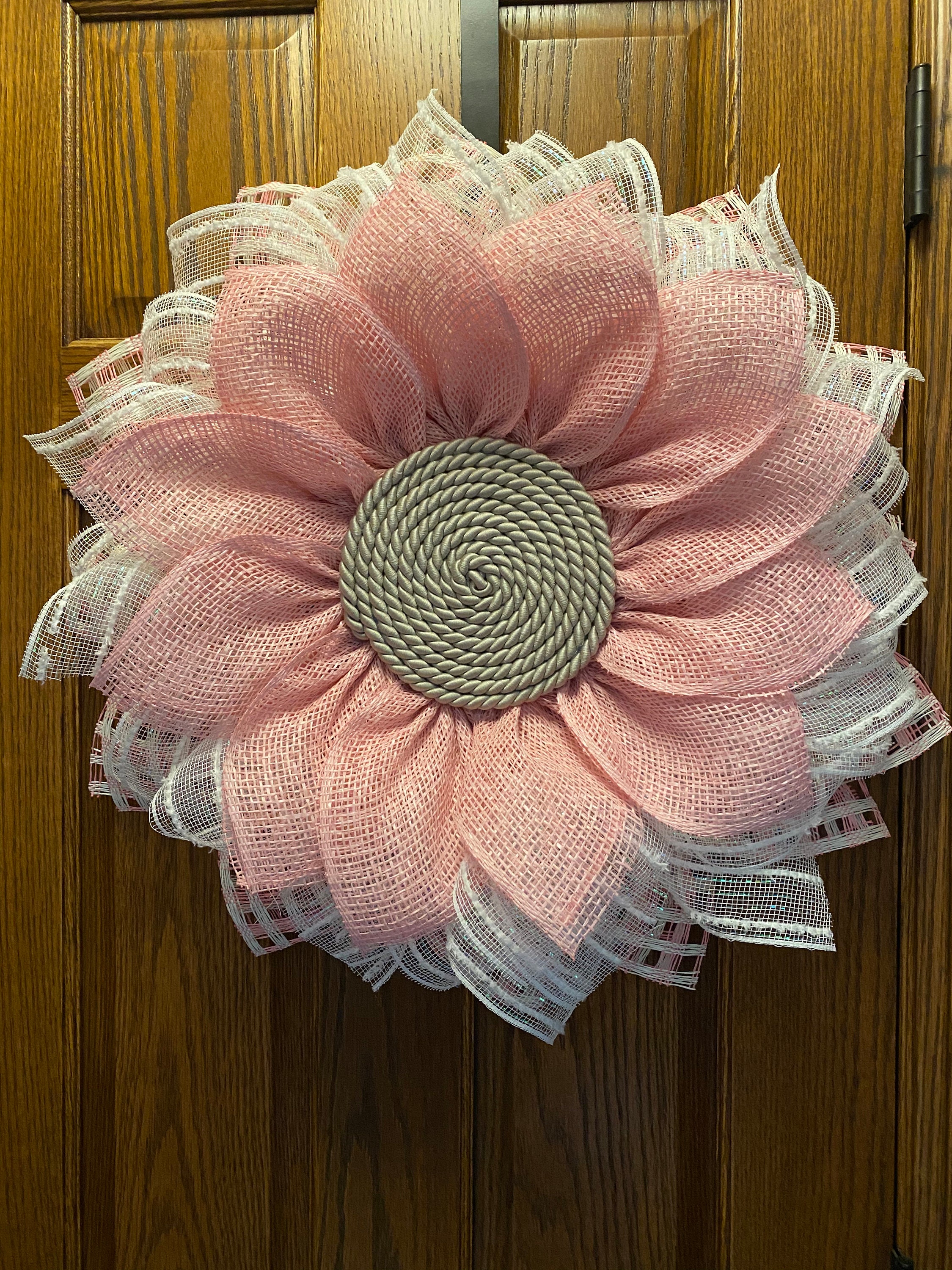Flower Poly Burlap Wreath | Etsy Flower Poly Burlap Wreath | Etsy
