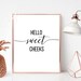 Hello Sweet Cheeks Sign, Printable Bathroom Wall Decor, Toilet Art ...
