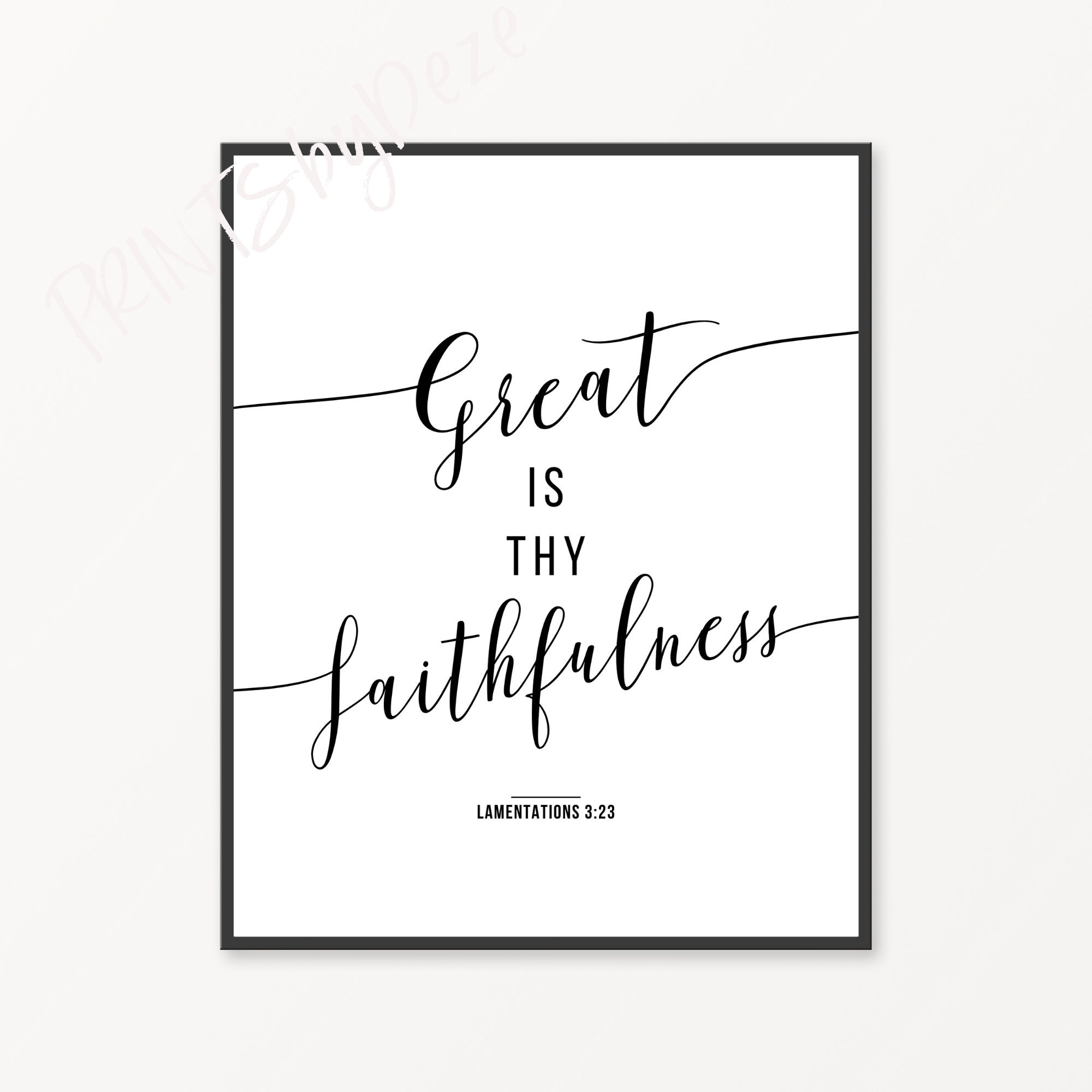 Great is Thy Faithfulness, Bible Verse Wall Art, Christian Wall Art ...