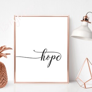 Hope Sign Hope Print Hope Poster Hope Wall Art I Choose | Etsy