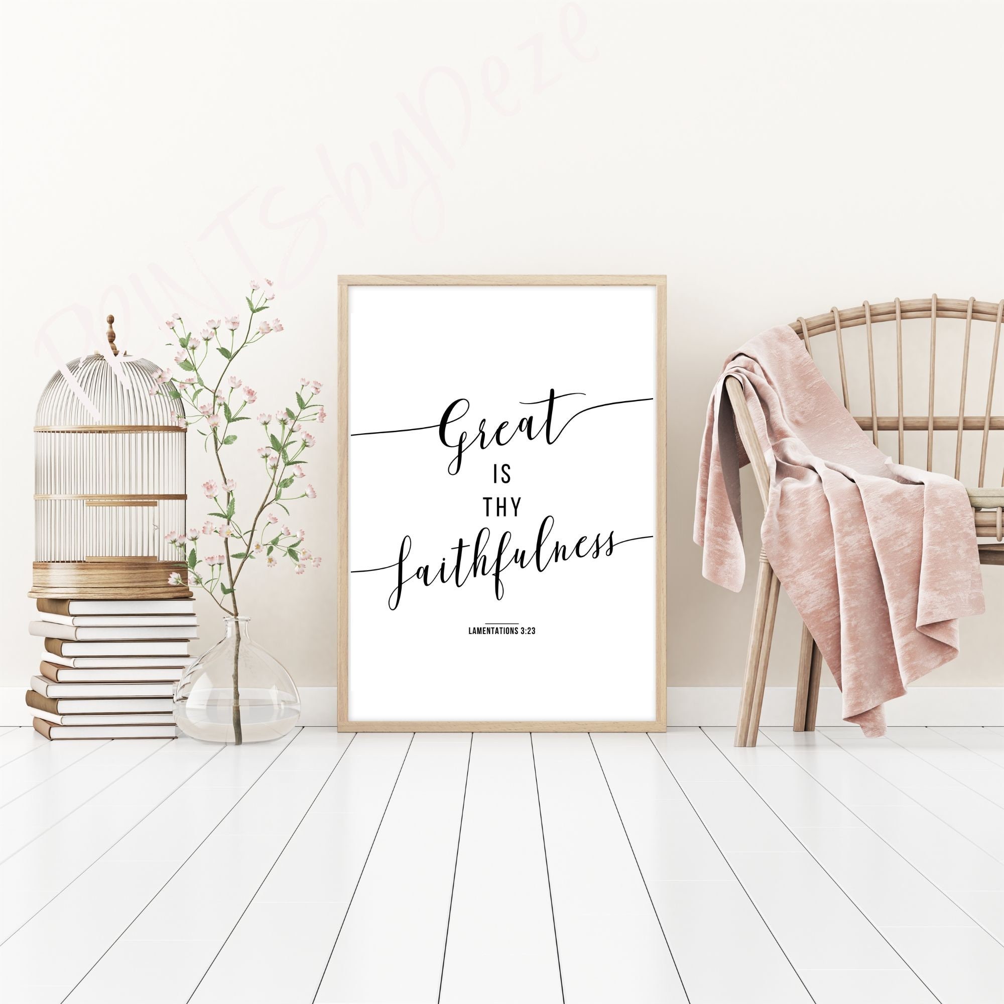 Great is Thy Faithfulness, Bible Verse Wall Art, Christian Wall Art ...