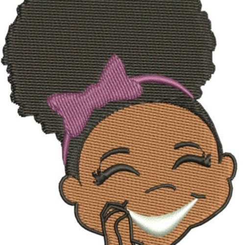 Black Girl Embroidery Design 4 Sizes Instant Download - Etsy