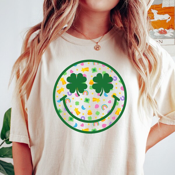 Shamrock Smiley Face Etsy