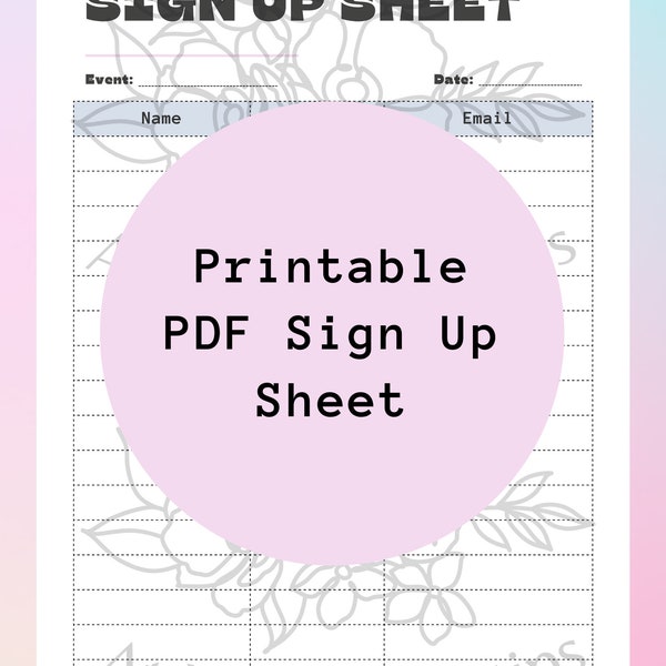 Cute Sign in Sheet - Etsy