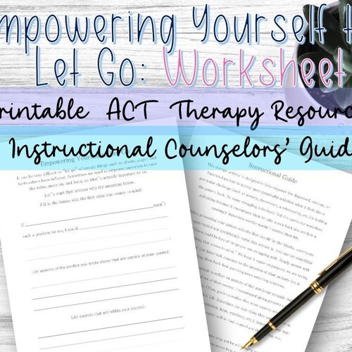 Printable Acceptance and Commitment Therapy Worksheet and - Etsy