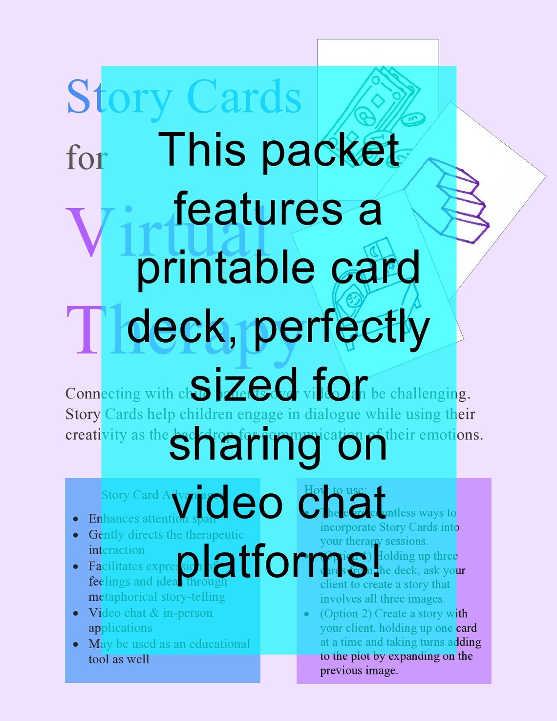 Story Cards Printable Imaginative Play Therapy Activity for Virtual ...