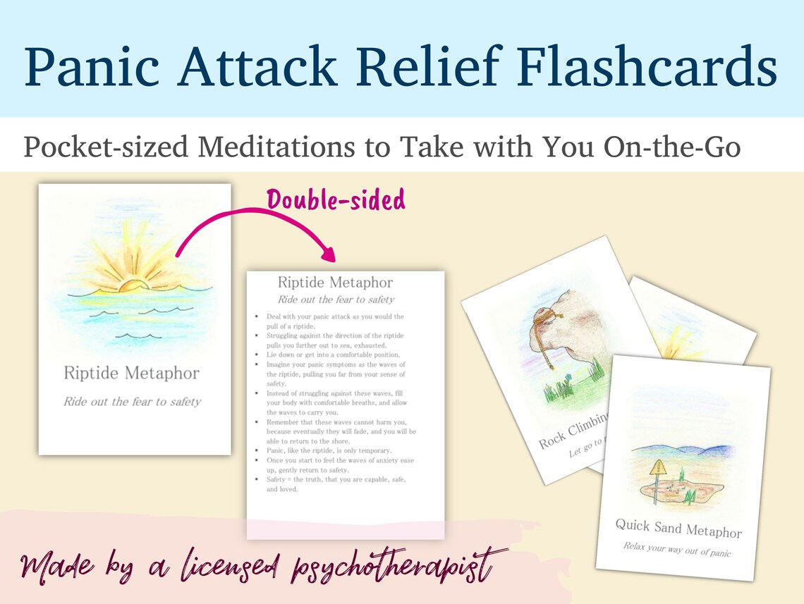 Printable Flashcards for Panic Attacks and Anxiety Featuring Acceptance ...
