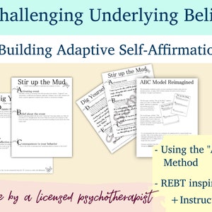 REBT Inspired Therapy Worksheet Activity + Instructions Guide for ...