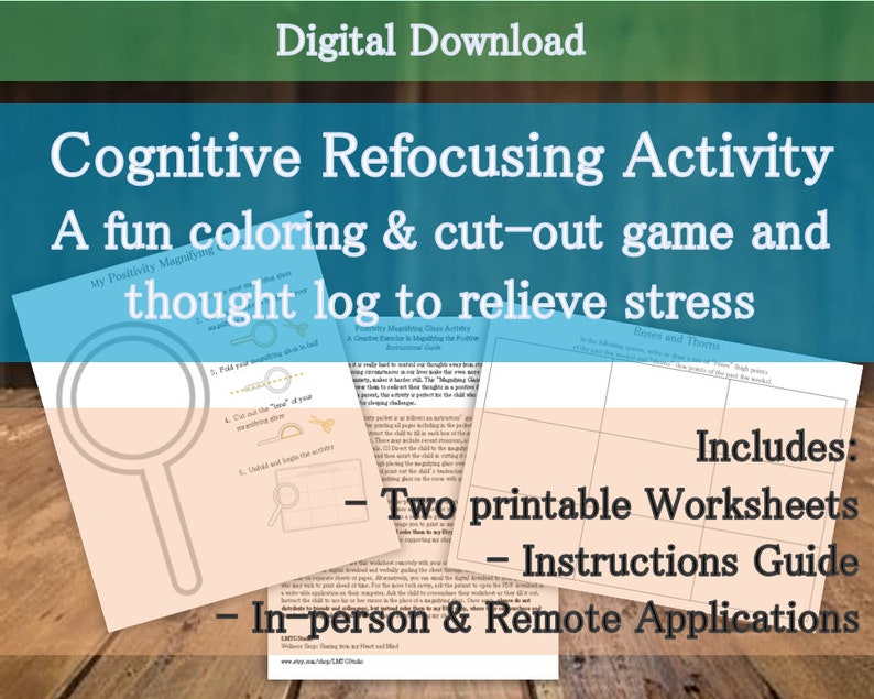 Positivity Magnifying Glass Color & Cut-out Activity: Using Cognitive ...