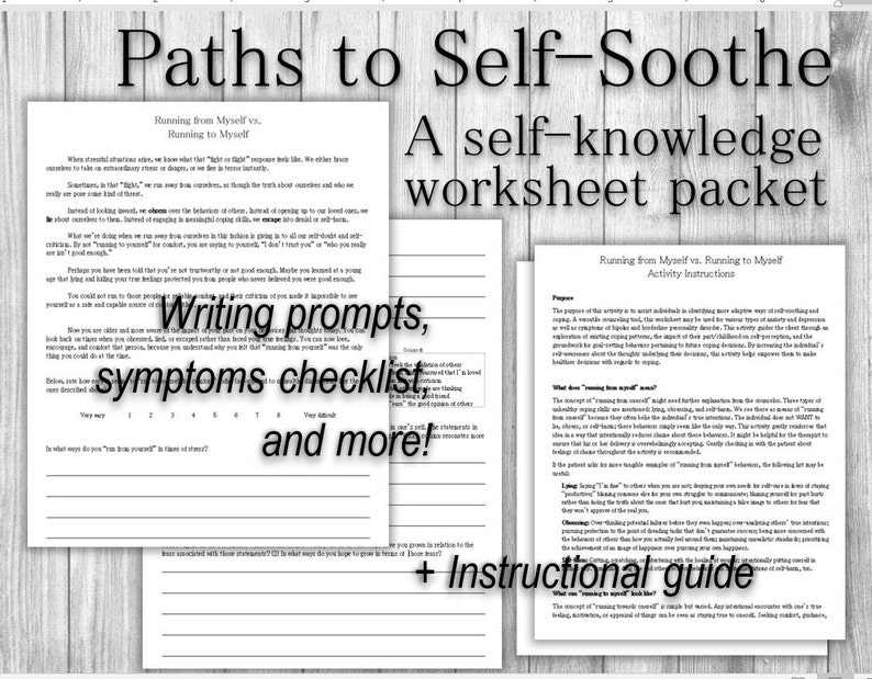 Therapeutic Worksheet Packet: ACT, DBT, Self-soothing (digital Download ...