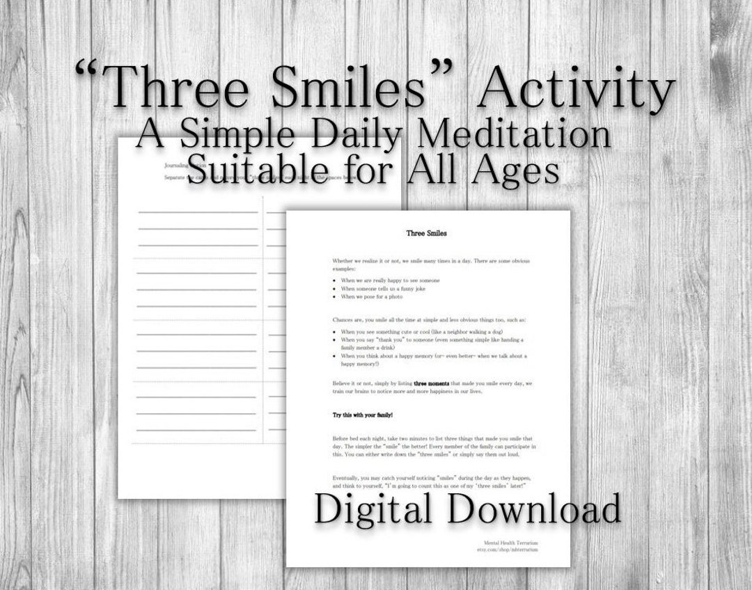 Daily Reflection Activity for Treatment of Stress Worry - Etsy