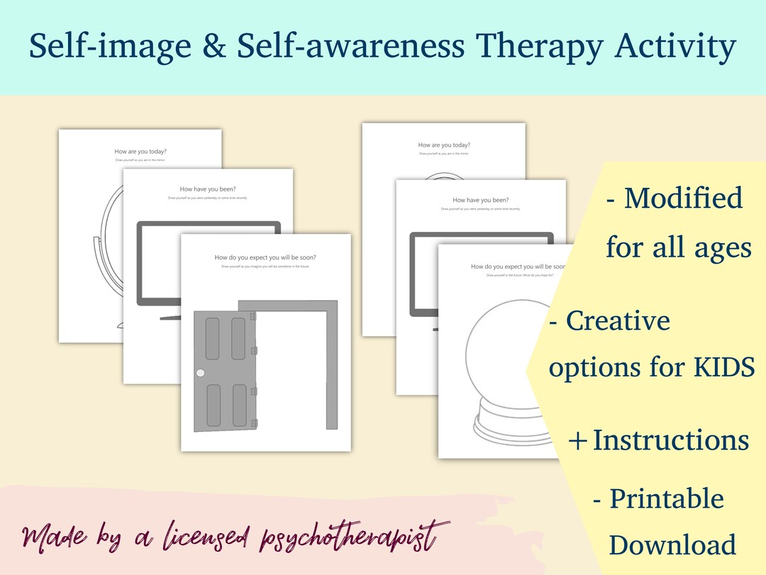 Self-image Self-awareness Worksheets - Two Modified Versions for ...