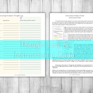 Avoidance, Thought Patterns, and Shame, Worksheet Packet Using ...