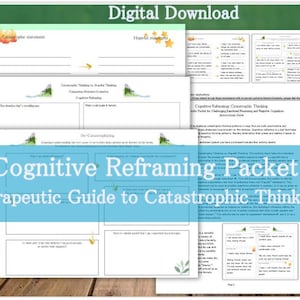 Cognitive Reframing MEGA Worksheet Packet + Instructions Guide: REBT ...