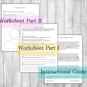 ACT Worksheet: Cognitive Defusion Therapy for Adults & Teens (digital ...