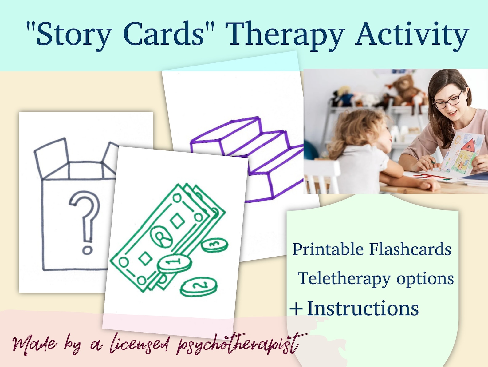 Story Cards - Printable Imaginative Play Therapy Activity for Virtual ...