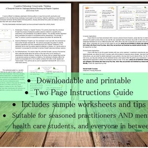 Cognitive Reframing MEGA Worksheet Packet + Instructions Guide: REBT ...