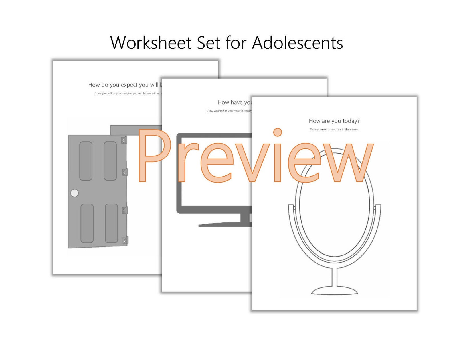 Self-image Self-awareness Worksheets - Two Modified Versions for ...