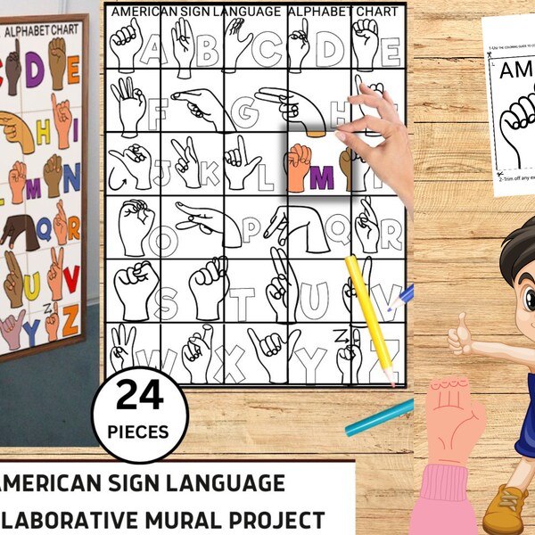 Sign Language Alphabet Chart - Etsy