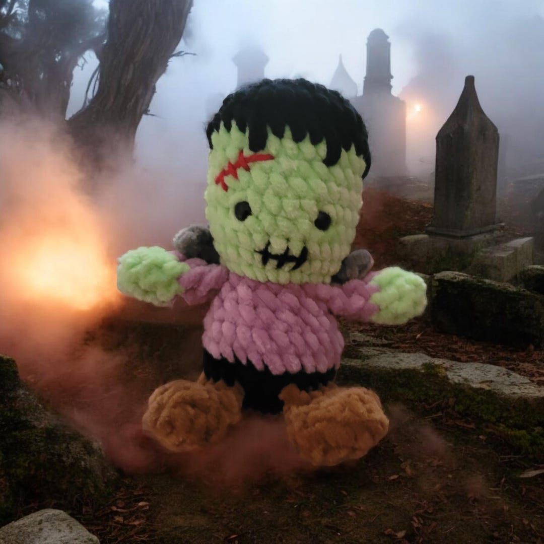 Tiny Amigurumi Baby Frankie Frankenstein Stuffed Doll (palm Size) - Etsy