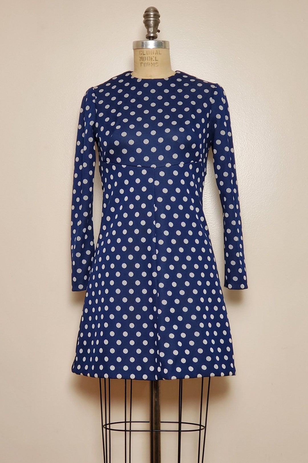 1960's Micro Mini || White Polka Dot || Mod || Size: Small - Etsy