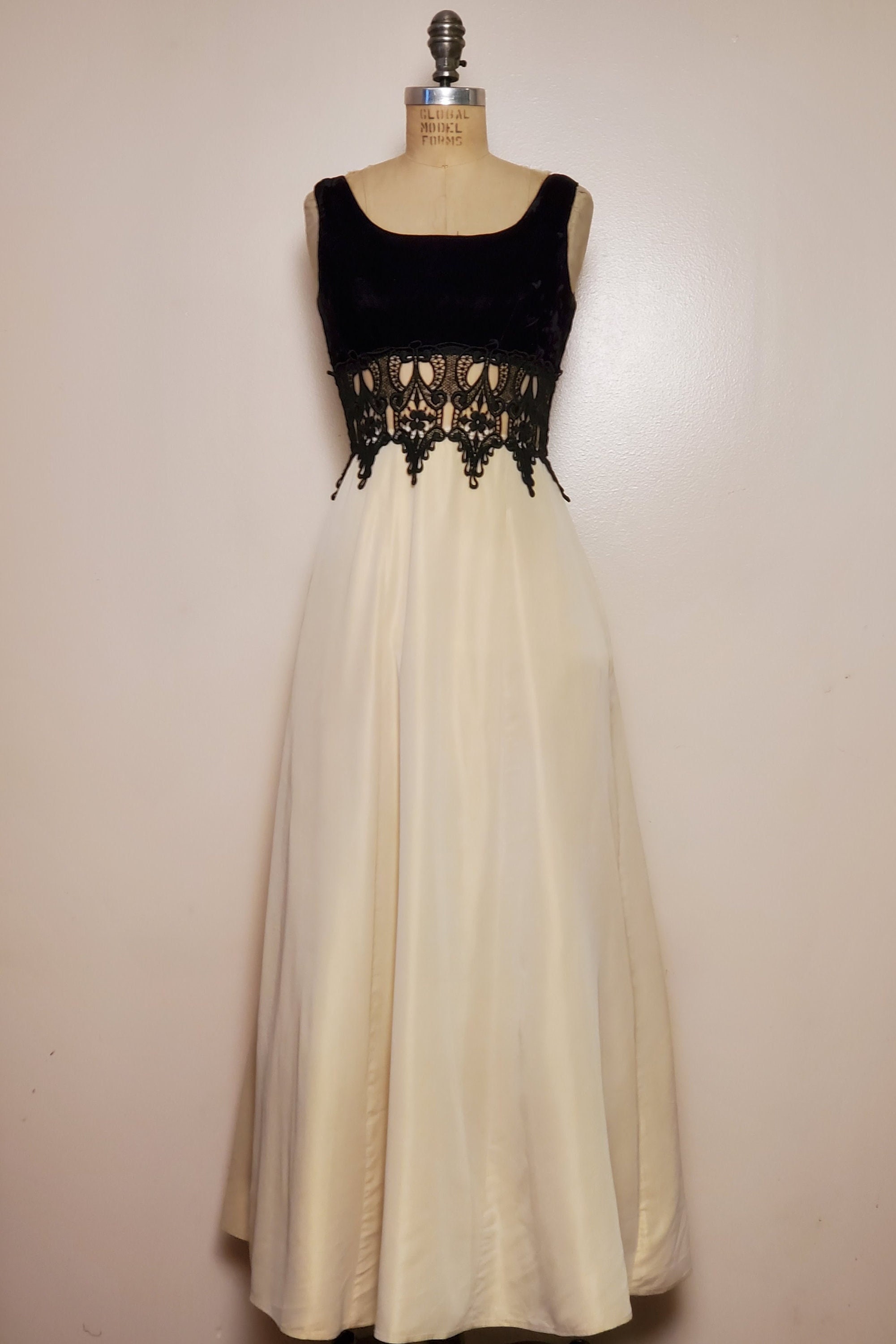 1990's All That Jazz || Prom Dress || Midriff Cut-out || Velvet Taffeta ...