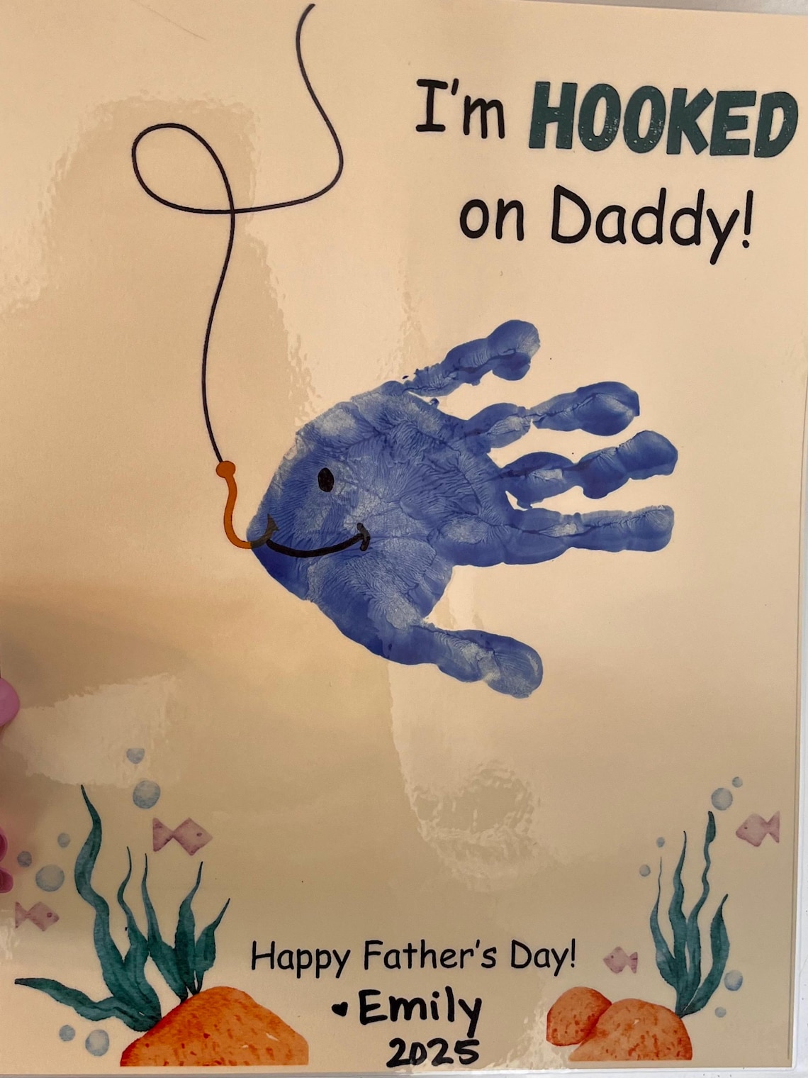 Father's Day Handprint Craft - Hooked on Daddy! - Etsy