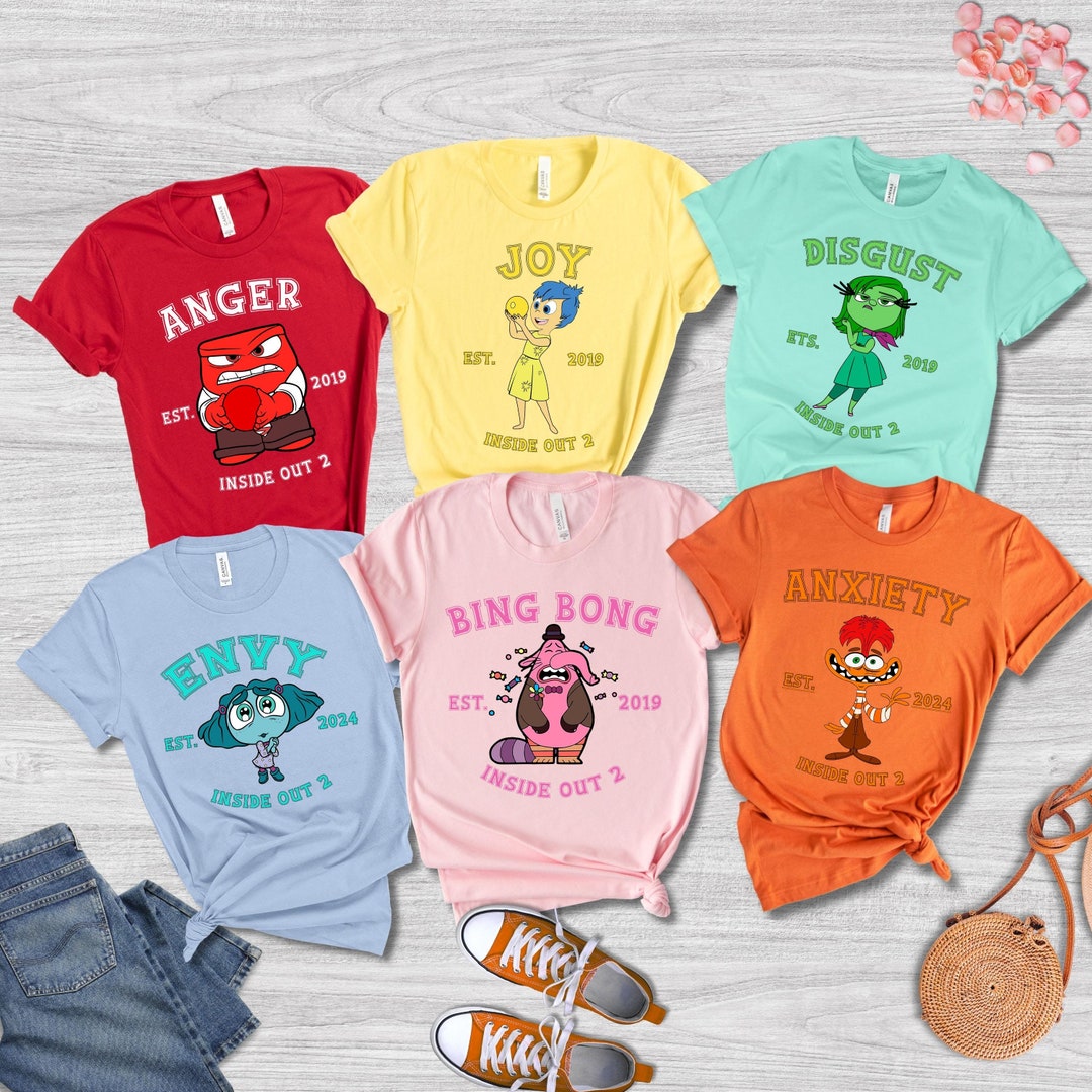 Inside Out Shirts, Inside Out Characters Shirts, Inside Out Group ...