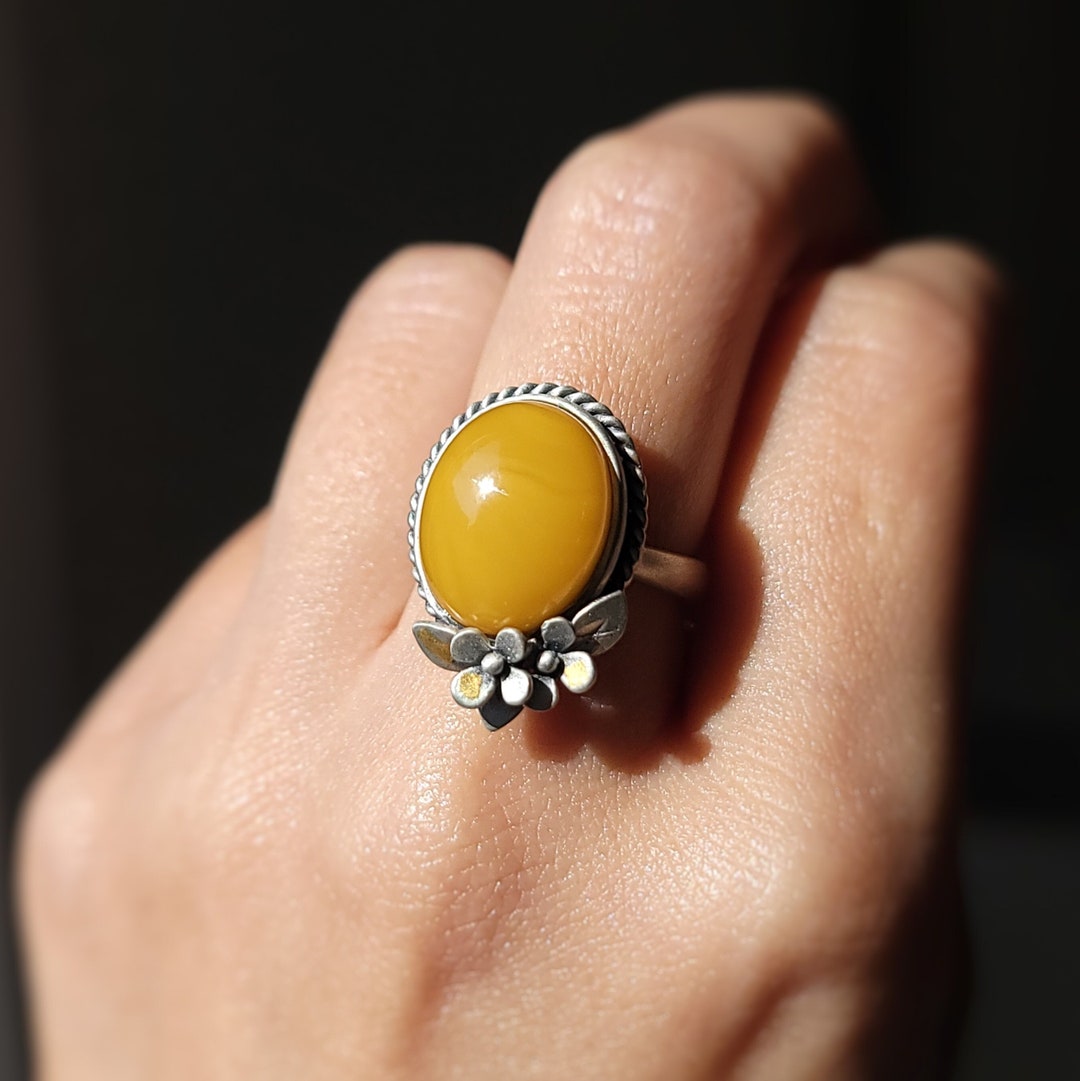 You're at Amber Natural Amber, 925 Sterling Silver, Handmade Amber Ring, Designer's Jewelry - Etsy