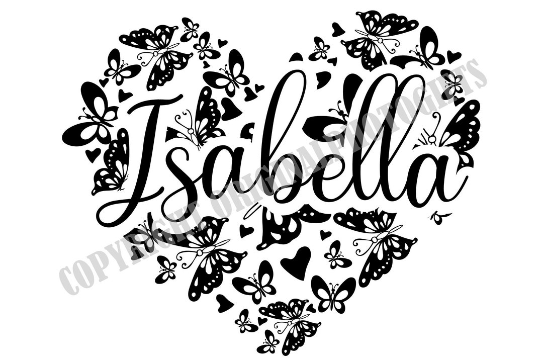 Heart Svg Isabella Svg Isabella Heart Svg Butterfly Heart - Etsy Australia