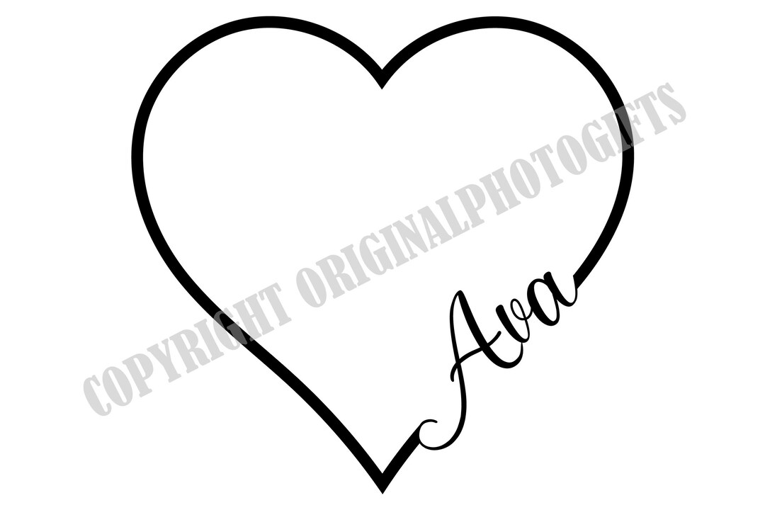 Heart Svg Ava Svg Ava Heart Svg Ava Love Svg Ava Girl Baby - Etsy Finland