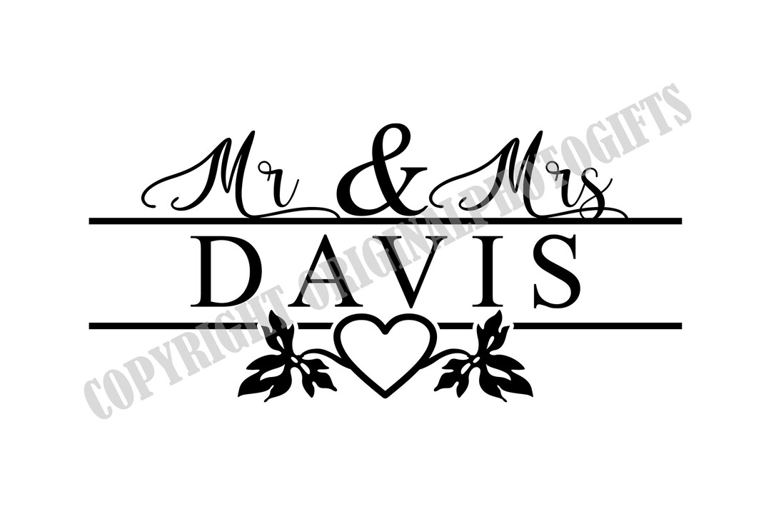 Mr and Mrs Davis Svg Mr & Mrs Svg Spilt Monogram Svg Just - Etsy