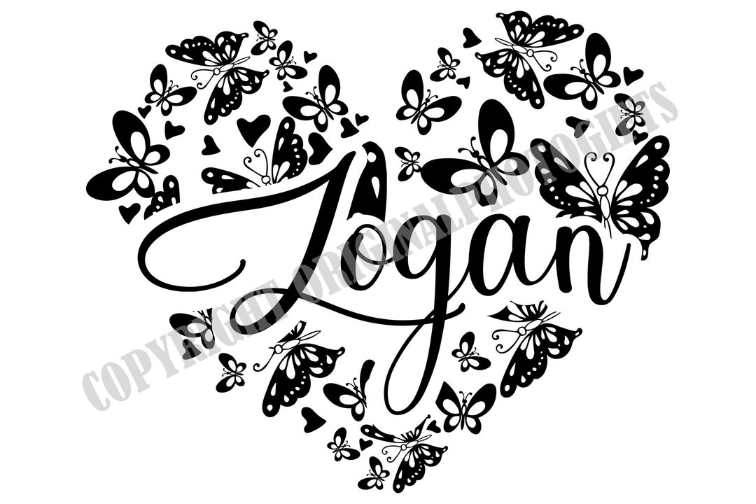 Corazón svg Logan svg Logan corazón svg Corazón de mariposa - Etsy España