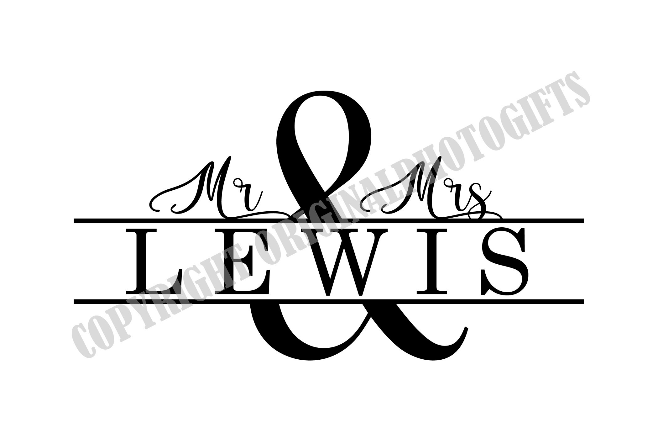Mr and Mrs Lewis svg Mr & Mrs svg Spilt Monogram svg Just | Etsy