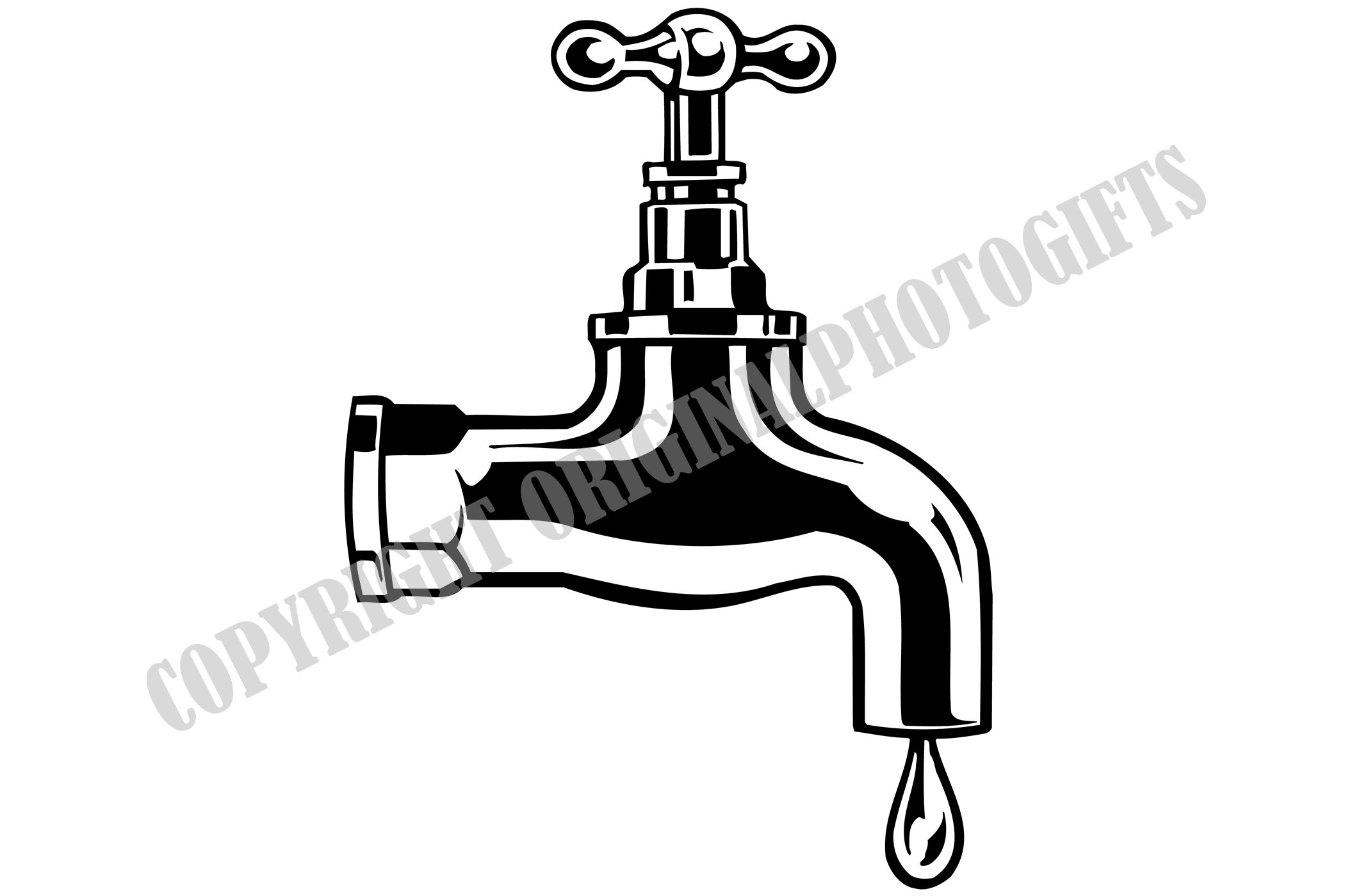 Water Tap Clipart Black And White