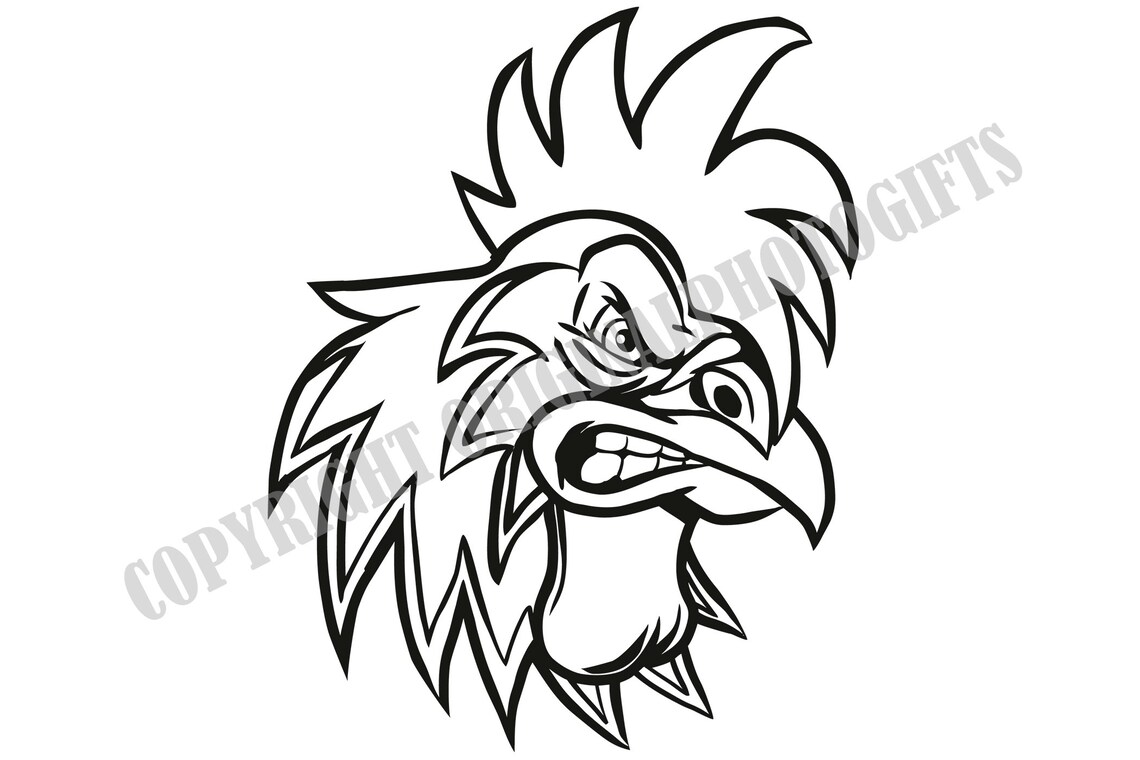 Rooster Svg Angry Rooster Svg Rooster Clipart Rooster Cut - Etsy