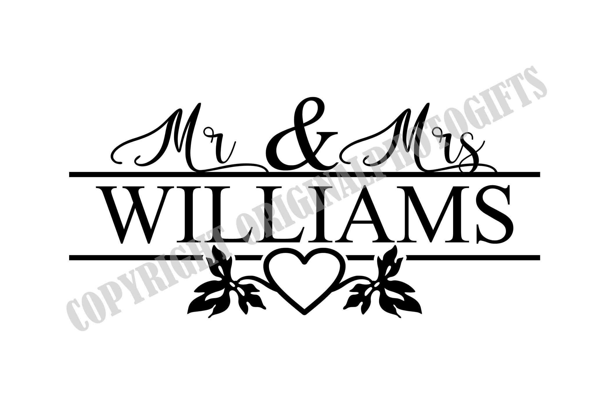 Mr and Mrs Williams svg Mr & Mrs svg Spilt Monogram svg | Etsy