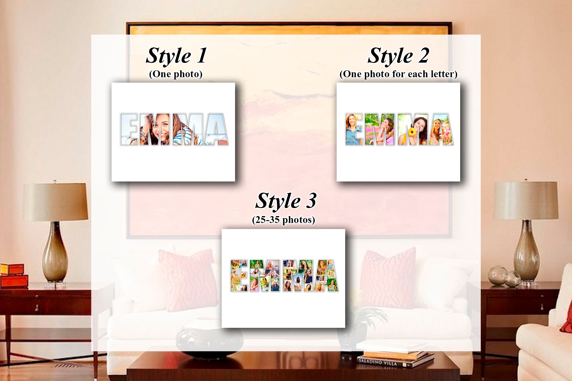 Emma Photo Collage Personalized Word Collage Name Photo - Etsy Canada