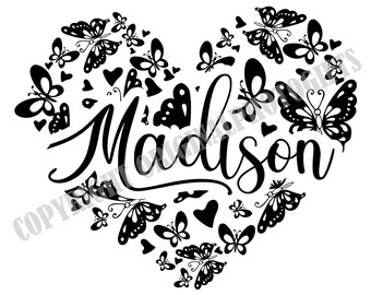 Madison Heart Svg - Etsy